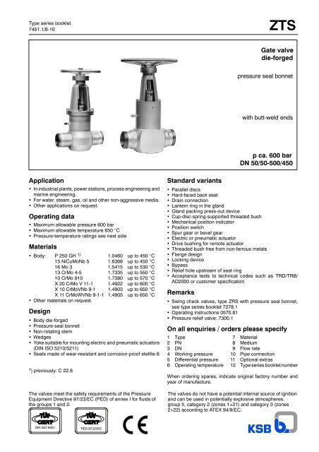 Gate valve p ca. 600 bar DN 50/50-500/450 die-forged ... - Filter