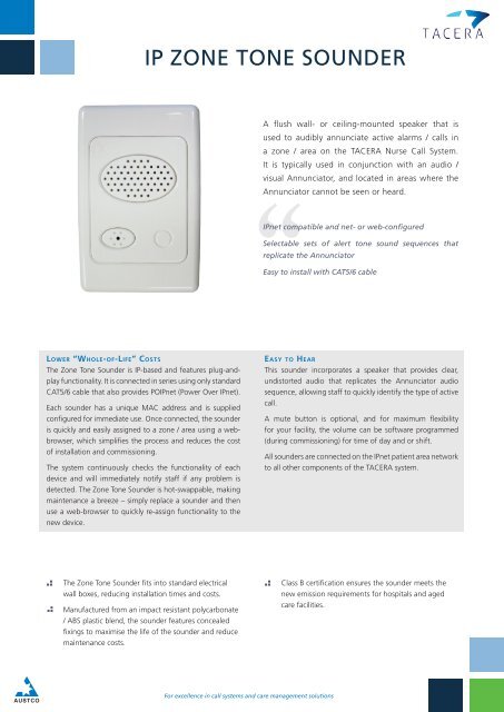 CST022 IP Zone Tone Sounder 06JUN11.indd - Austco
