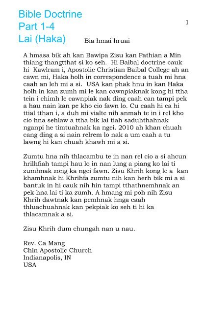 Chin Haka - Calvary Chapel