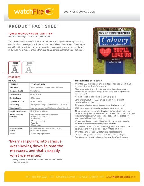 Watchfire 19mm mono LED - Harrison Sign Co, Harrison AR