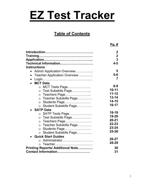 EZ Test Tracker - ELS: Educational Leadership Solutions