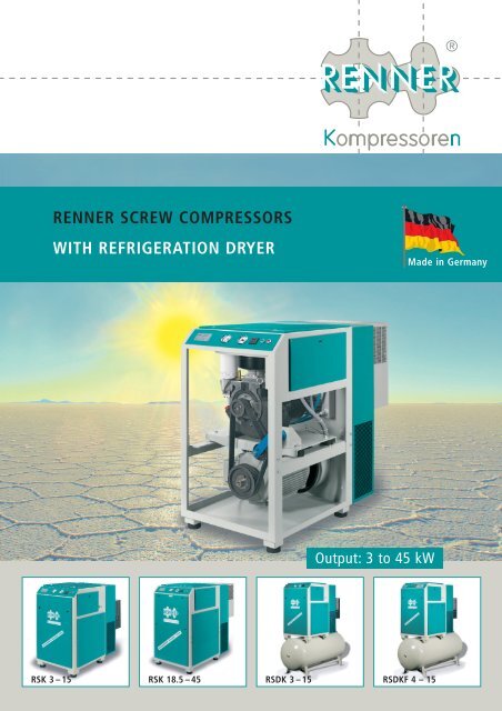 RENNER SCREW COMPRESSORS WITH REFRIGERATION DRYER