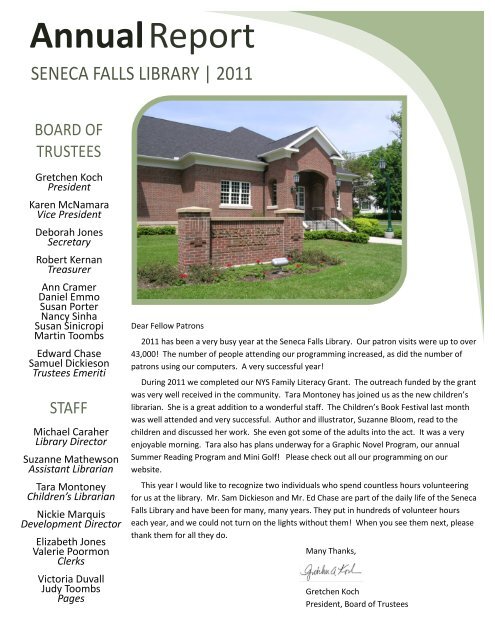 Report Annual - Seneca Falls Library