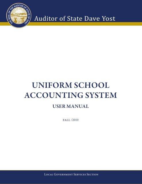 UNIFORM SCHOOL ACCOUNTING SYSTEM - Ohio Auditor of State