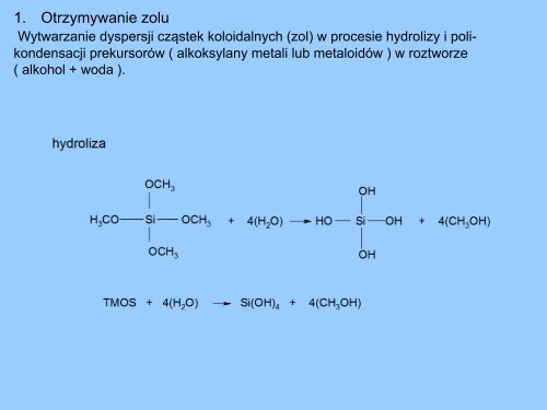 1. Otrzymywanie zolu Wytw