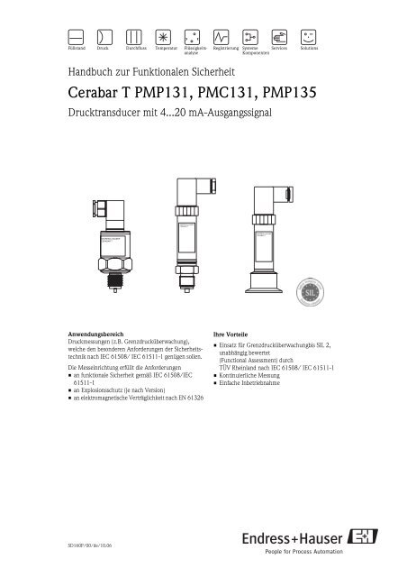 Cerabar T PMP131, PMC131, PMP135 - Endress+Hauser