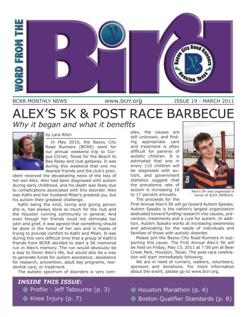 ALEX'S 5K & POST RACE BARBECUE - Bayou City Road Runners