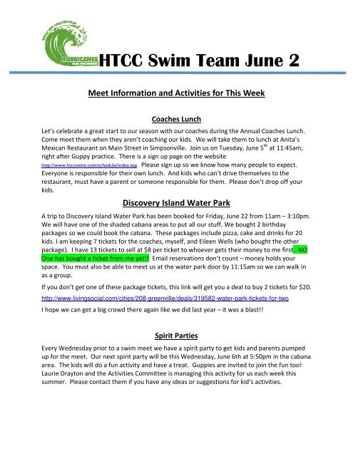 HTCC Swim Team June 2 - HTCC Hurricanes