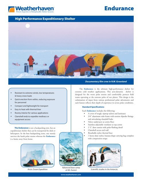 Endurance - Weatherhaven Portable Shelters and Shelter Systems