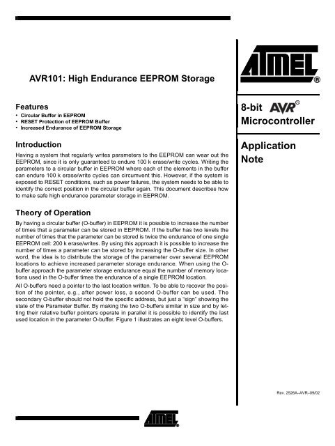 AVR101: High Endurance EEPROM Storage - Atmel Corporation