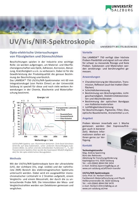 UV/Vis/NIR Spectroscopy - Universität Salzburg