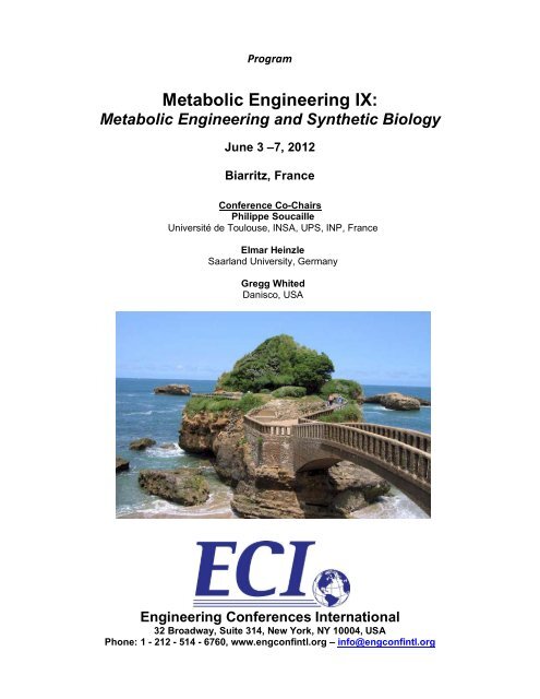 Preliminary Program - Engineering Conferences International