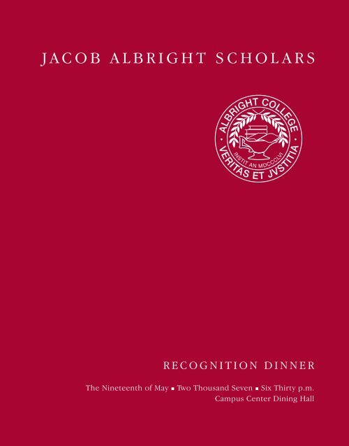 Jacob albright ScholarS - Albright College