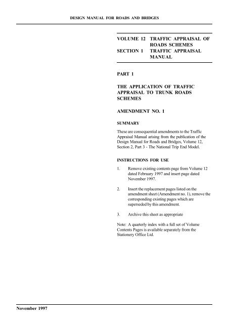 dmrb volume 12 section 1 part 1 - Department for Transport