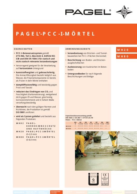 Pagel Vergussmörtel Datenblatt – HQMP