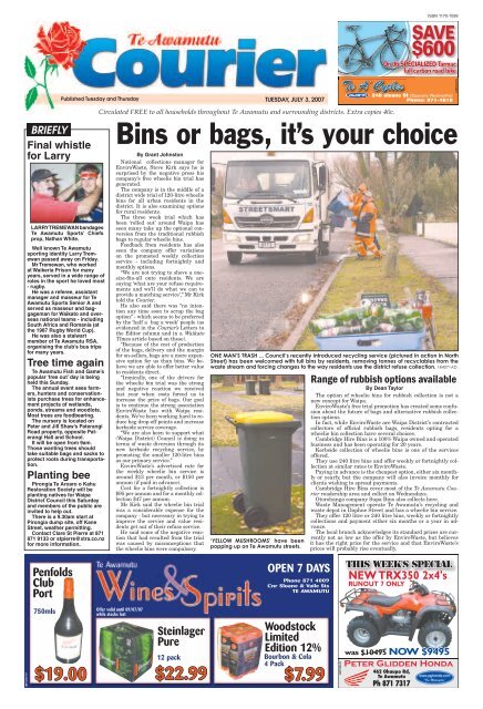 Te Awamutu Courier - July 3rd, 2007 - Te Awamutu Online