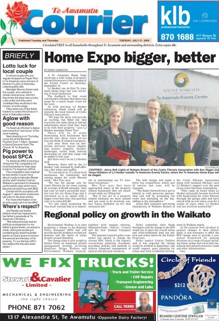 Te Awamutu Courier - July 21st, 2009 - Te Awamutu Online