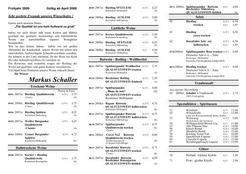 Markus Schaller - Winzerhof Schaller