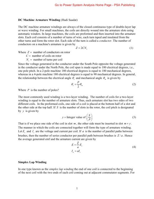 DC Machine Armature Winding