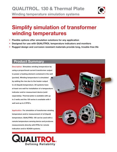 Simplify simulation of transformer winding temperatures - Qualitrol
