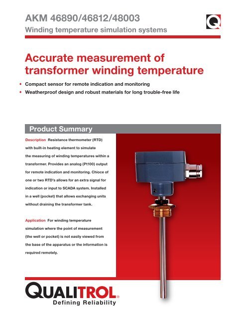 Accurate measurement of transformer winding temperature - Qualitrol