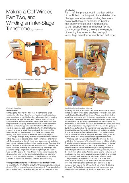 Making a Coil Winder, Part Two, and Winding an Inter-Stage