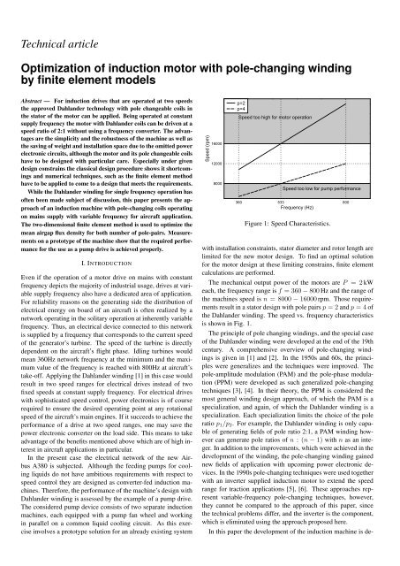 Optimization of induction motor with pole-changing winding