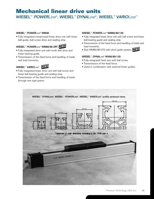 Mechanical linear drive units - Precision Technology - Linear Actuators