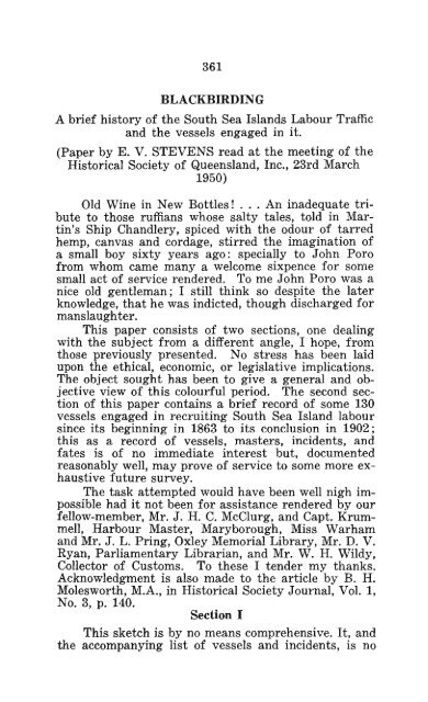 361 BLACKBIRDING A brief history of the South Sea ... - UQ eSpace