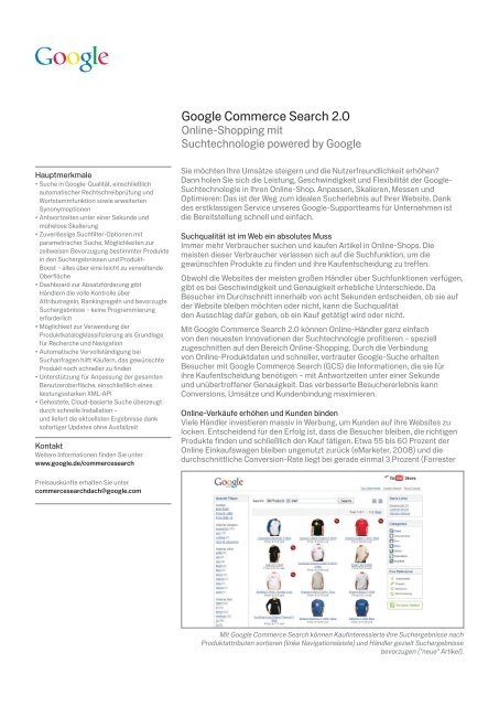 Google Commerce Search 2.0