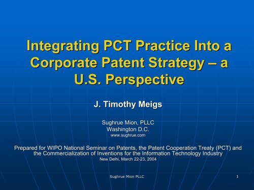 Integrating PCT Practice Into a Corporate Patent Strategy – a U.S.