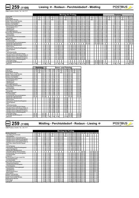 Fahrplan Buslinie 259 - Easy Drivers