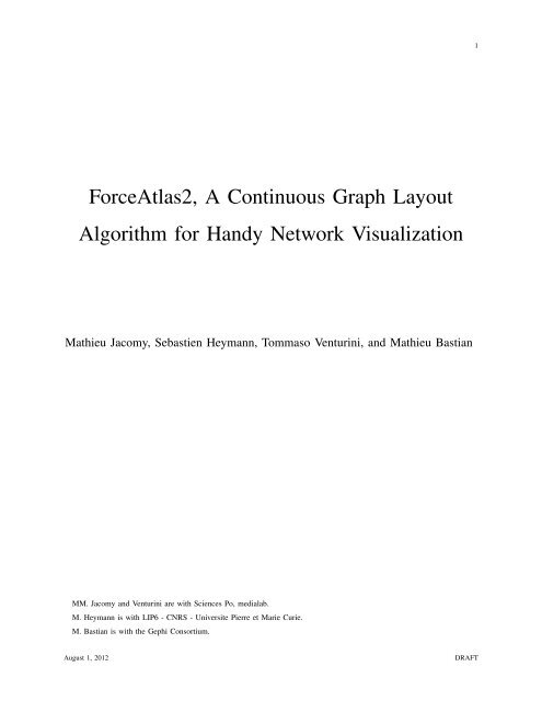 Forceatlas2 A Continuous Graph Layout Algorithm For Handy Network