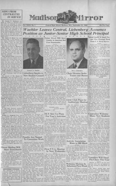 September 21, 1945 (The Madison Mirror, 1925 - 1969)