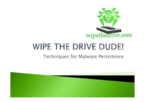 Techniques for Malware Persistence
