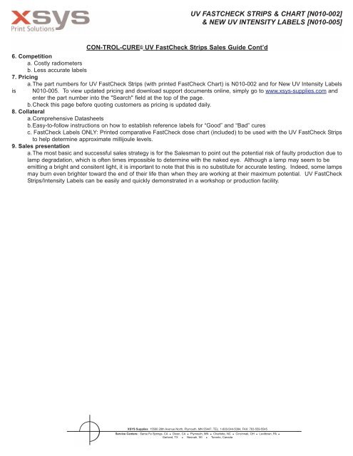 UV FASTCHECK STRIPS & CHA