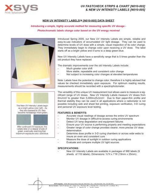 UV FASTCHECK STRIPS & CHA