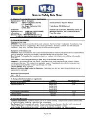 Material Safety Data Sheet (MSDS) - WD-40 Company