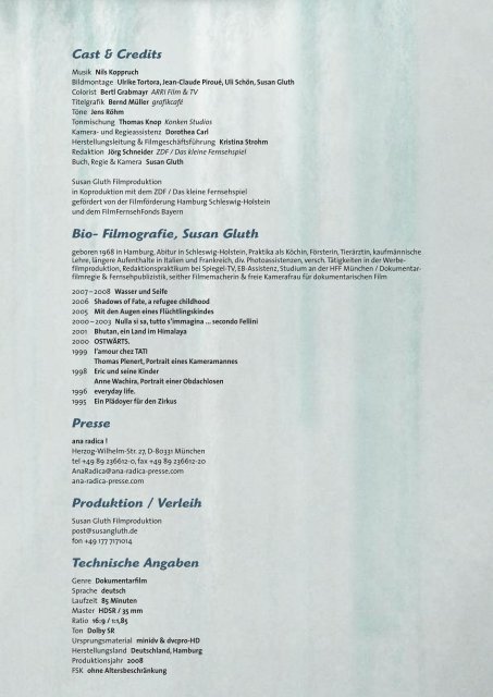 Wasser und Seife Pressemappe - Susan Gluth