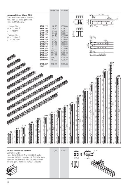 Universal Steel Waler SRU