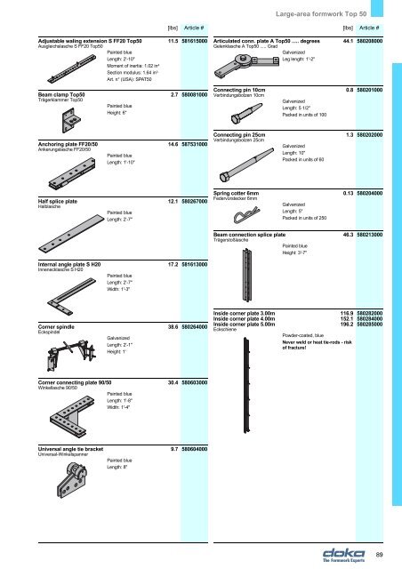 Adjustable waling extensi