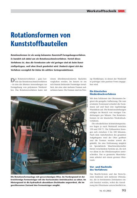 Rotationsformen von Kunststoffbauteilen - Grütter Kunststoff