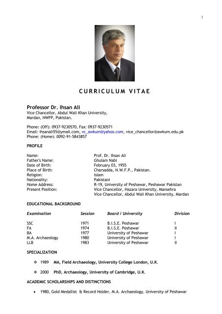 CURRICULUM VITAE - Higher Education Commission
