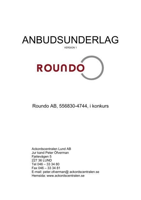 Roundo AB - Ackordscentralen