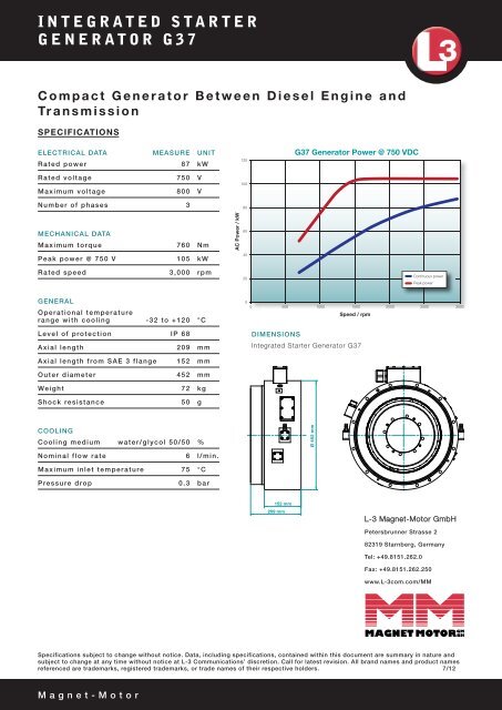 INTEGRATED STARTER GENERA