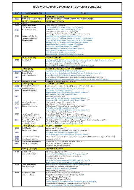 wmd2012_full_concert_schedule - The ANZ Club Luxembourg