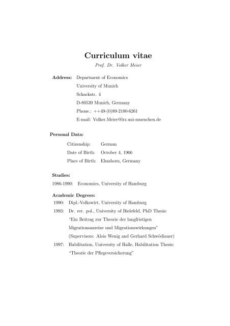 Curriculum vitae
