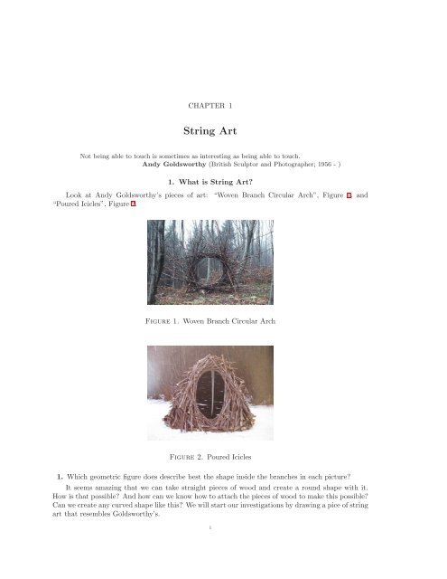 String Art - Discovering the Art of Mathematics