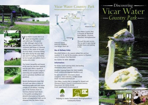Vicar Water Country Park information leaflet - Chesterfield Cycle ...