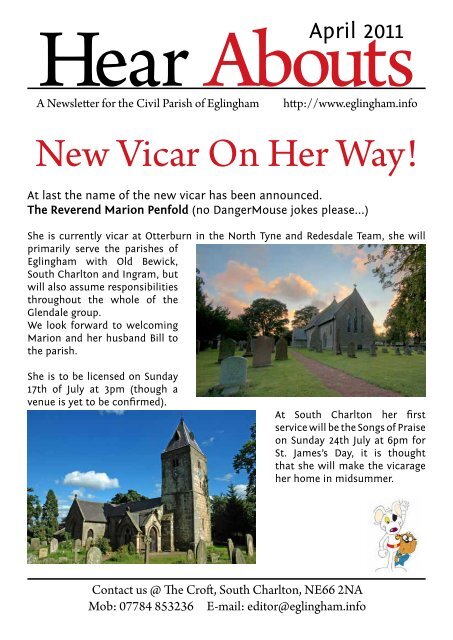 New Vicar On Her Way! - Eglingham Parish News